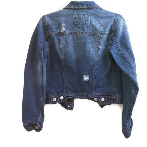Wax Jean | Jackets & Coats | Wax Jean Basic Denim Jacket Distressed ...